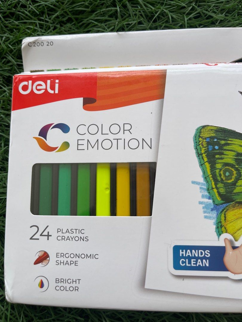 Deli Krayon Sekolah 24 Warna Cerah Bentuk segitiga ergonomis tidak ...