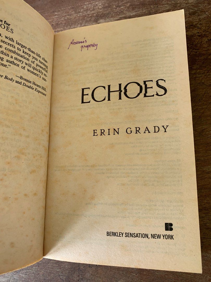 Echoes by Erin Grady | Suspense Novel | Fiction | Pre-Loved | Book ...