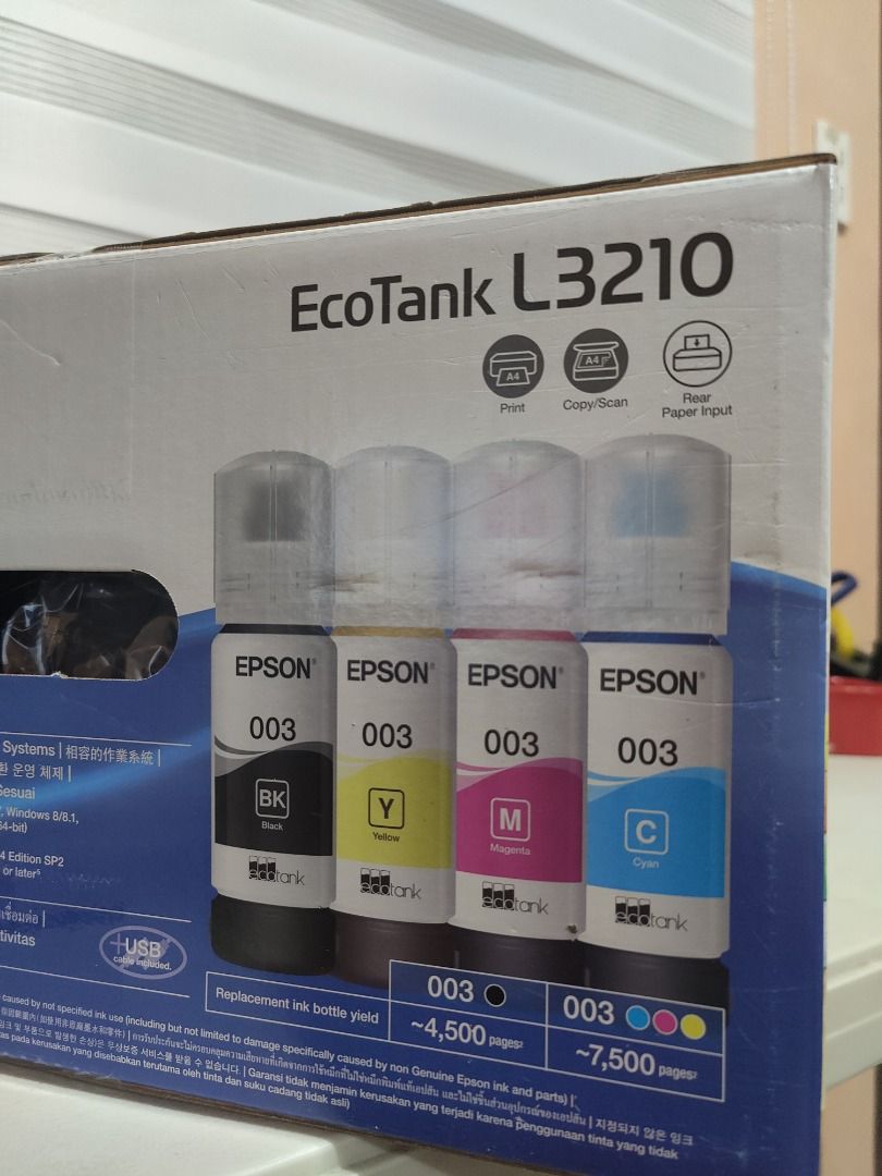 Epson EcoTank L3210 A4 All-in-One Ink Tank Printer, Computers & Tech ...
