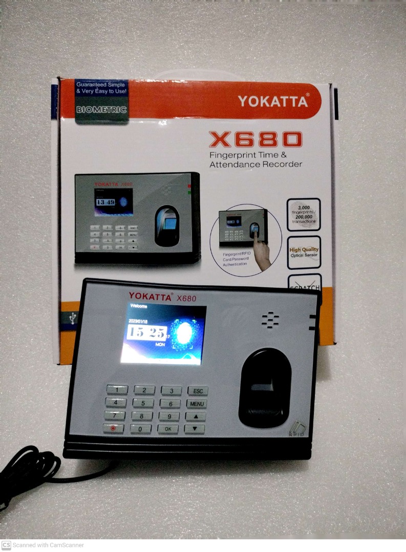 Finger scanner Logs Machine Biometric fingerprint, Computers & Tech ...