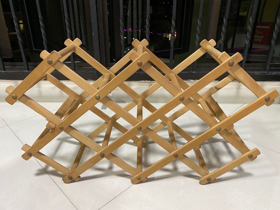 Foldable wine rack, Furniture & Home Living, Kitchenware & Tableware ...