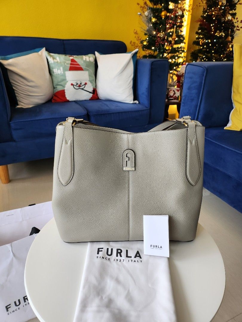Furla Dafne Hobo-Grey, Luxury, Bags & Wallets on Carousell