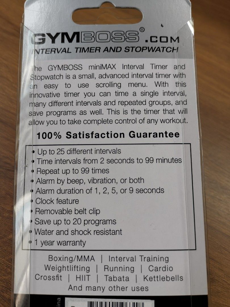 GYMBOSS MINIMAX Interval Timer Stopwatch, Sports Equipment, Exercise ...