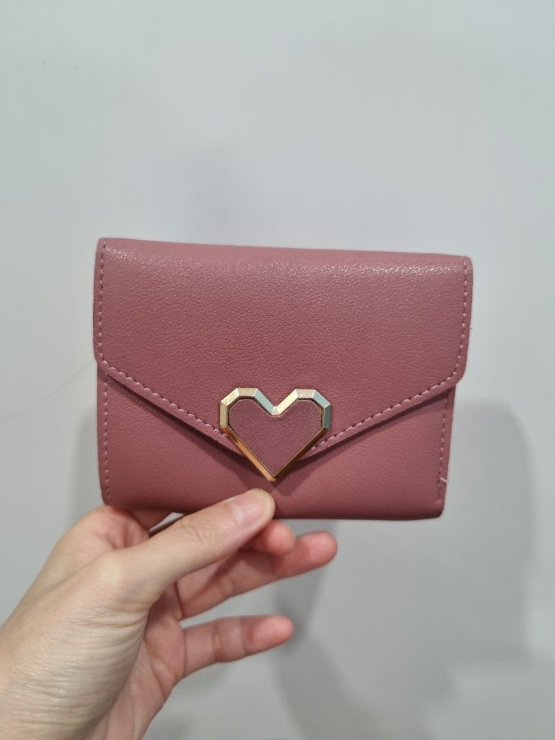Heart Pink Wallet, Women's Fashion, Bags & Wallets, Wallets & Card ...