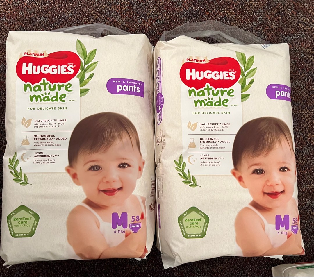 Huggies Naturemade Diapers (Size M), Babies & Kids, Bathing & Changing ...