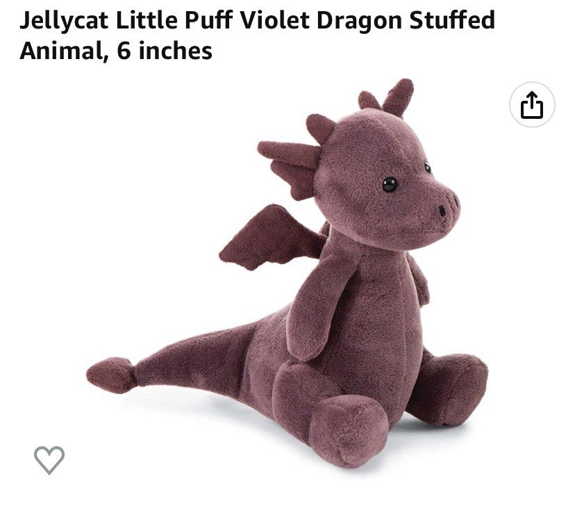 Jellycat Little Puff Dragon Stuffed Toy Animal, Hobbies & Toys, Toys ...