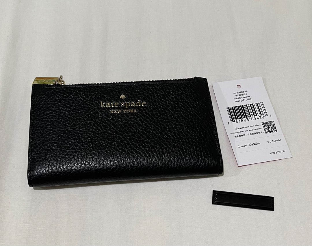 Kate Spade slim bifold wallet pebbled leather, Women's Fashion, Bags ...