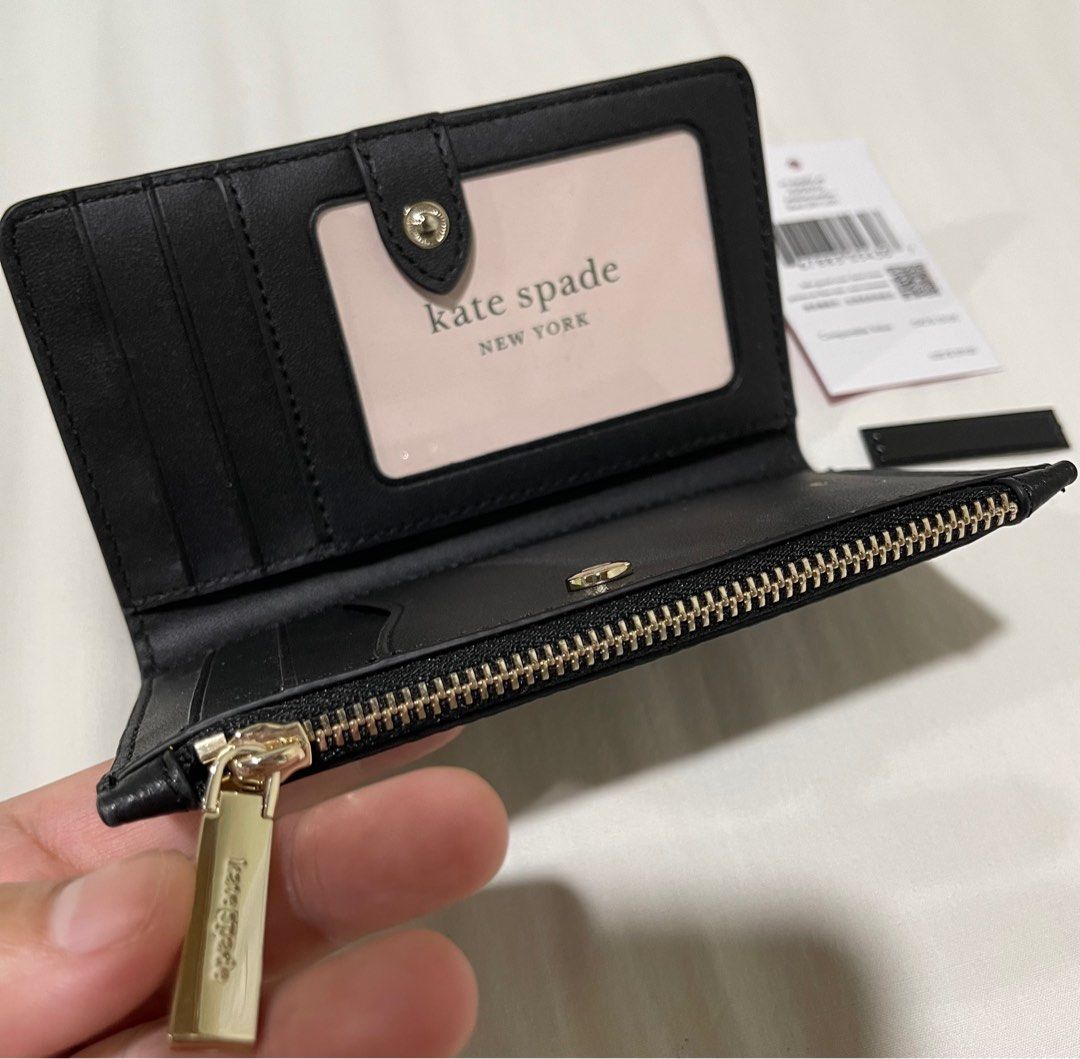 Kate Spade slim bifold wallet pebbled leather, Women's Fashion, Bags ...