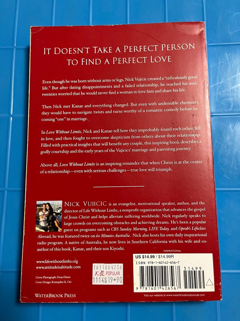 Love Without Limits: A Remarkable Story of True Love Conquering All By Nick Vujicic with Kanae ...