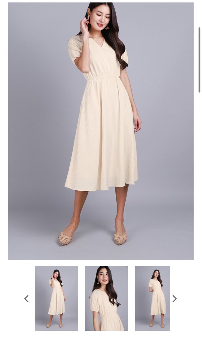 Mallory Dress In Soft Cream, Women's Fashion, Dresses & Sets, Dresses ...