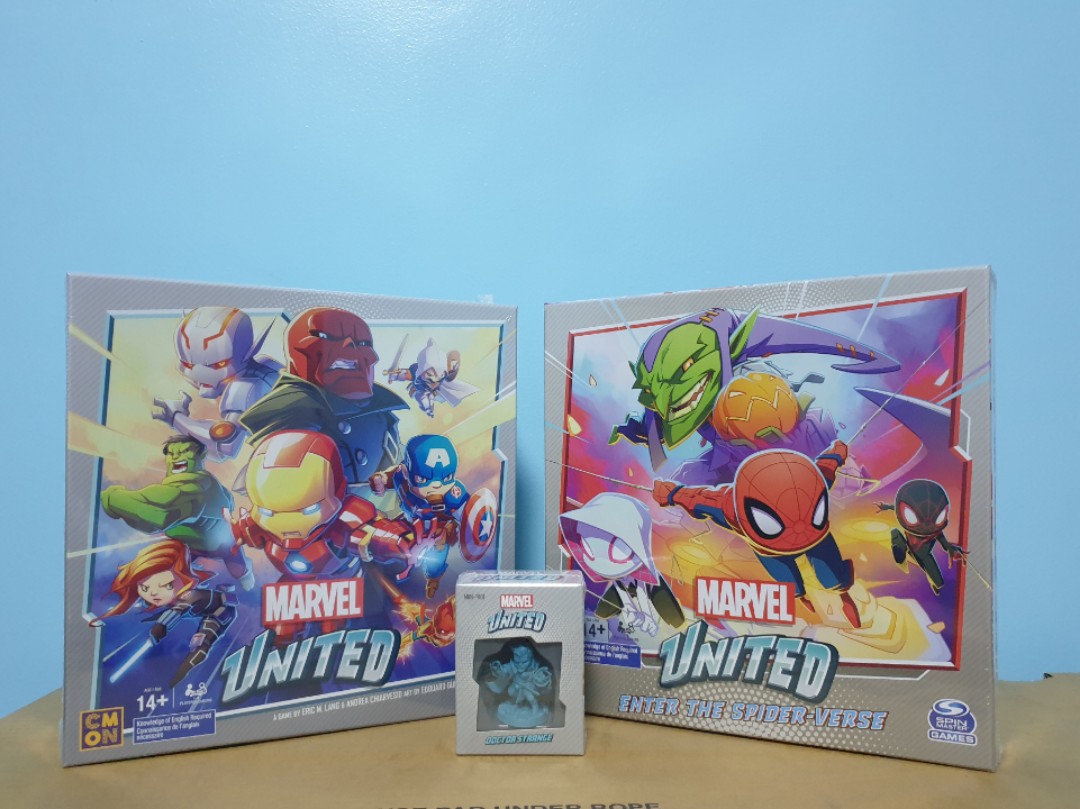Marvel United (core + Enter the Spider-Verse + Dr Strange) board game ...