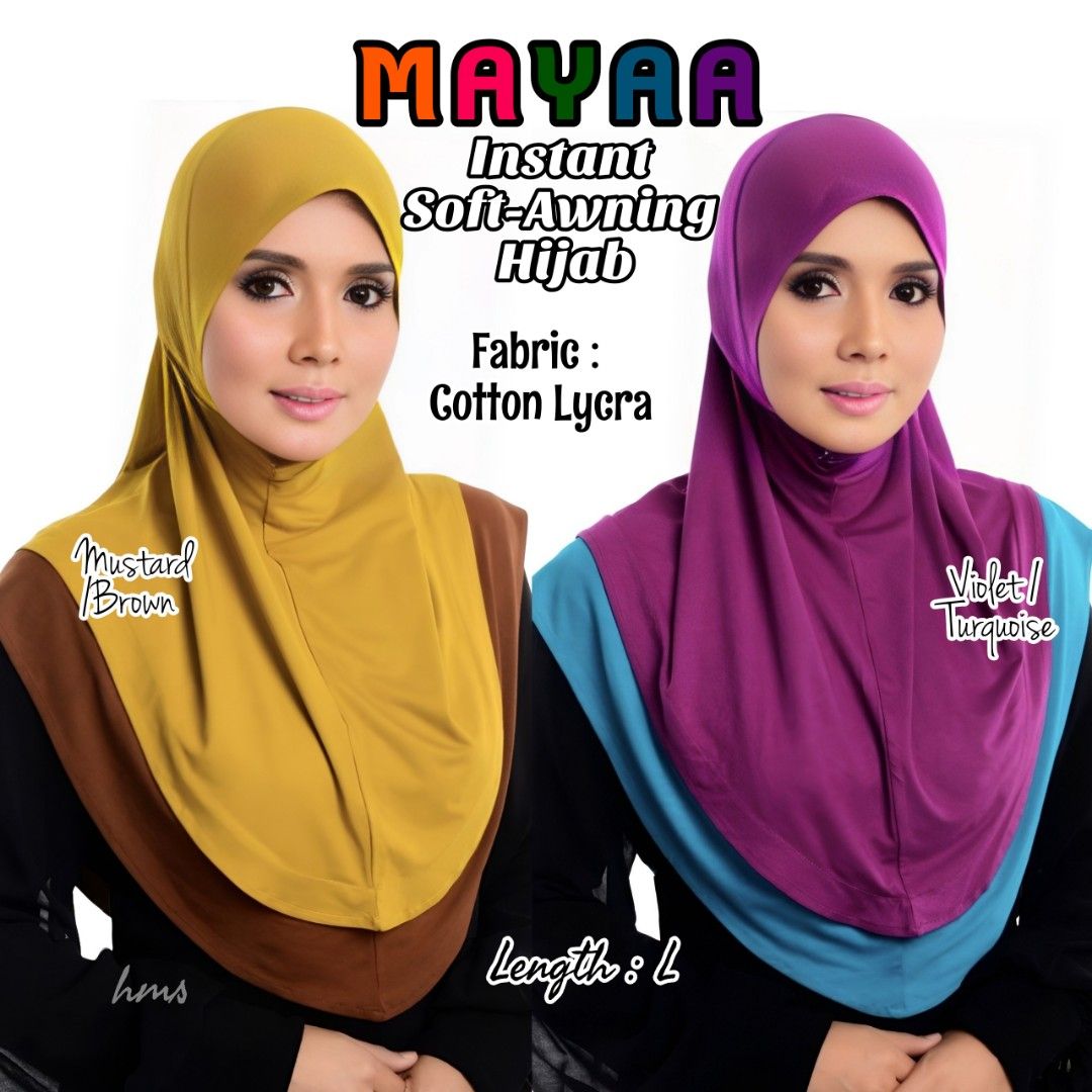 MAYAA Instant Soft-Awning Hijab, Women's Fashion, Muslimah Fashion, Hijabs on Carousell