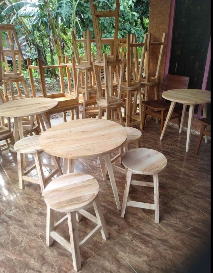 Meja cafe kayu Kursi kayu cafe murah berkualitas | kursi makan kayu ...
