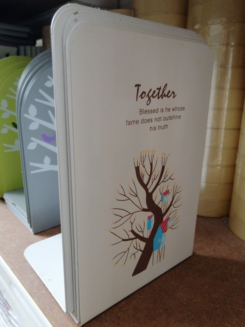 Metal book stand penahan buku besi, Hobbies & Toys, Stationery & Craft ...