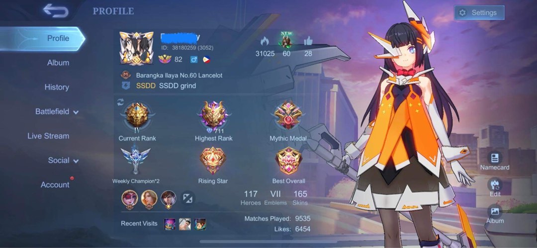 Mobile Legends Account (ML account) Mythical Glory, Video Gaming, Video ...