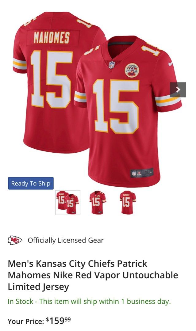 Nike NFL Patrick Mahomes 15 Jersey, Men's Fashion, Activewear on Carousell
