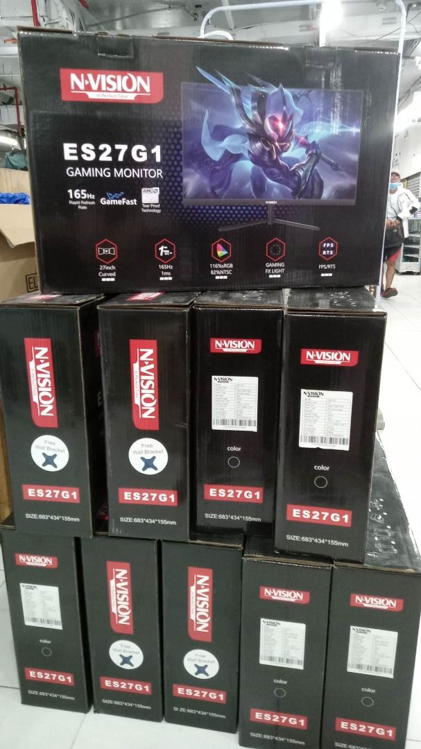 Nvision ES27G1 27' CURVED 165hz with wallmount bracket, Computers & Tech, Parts & Accessories ...