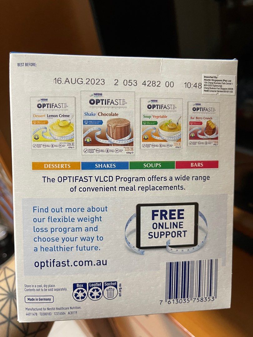 Optifast - Chocolate flavour x2 boxes, Health & Nutrition, Health ...