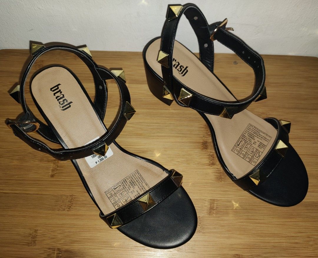 PAYLESS BLACK STUDDED SANDAL, Women's Fashion, Footwear, Heels on Carousell