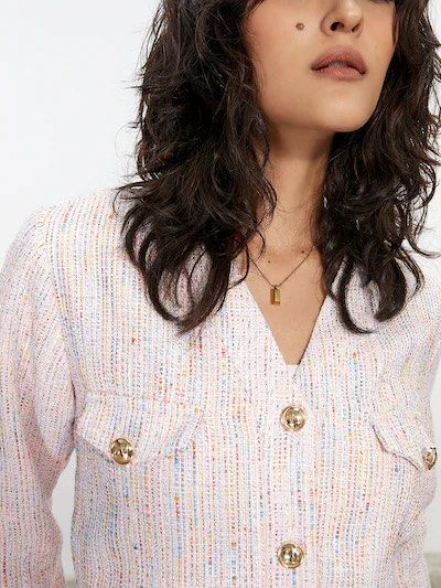 Pomelo Jean-Michel Basquiat Tweed Set, Women's Fashion, Dresses & Sets ...