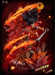 Red Roc Monkey D Luffy GK Figure OMO Studio One Piece, Hobbies & Toys ...