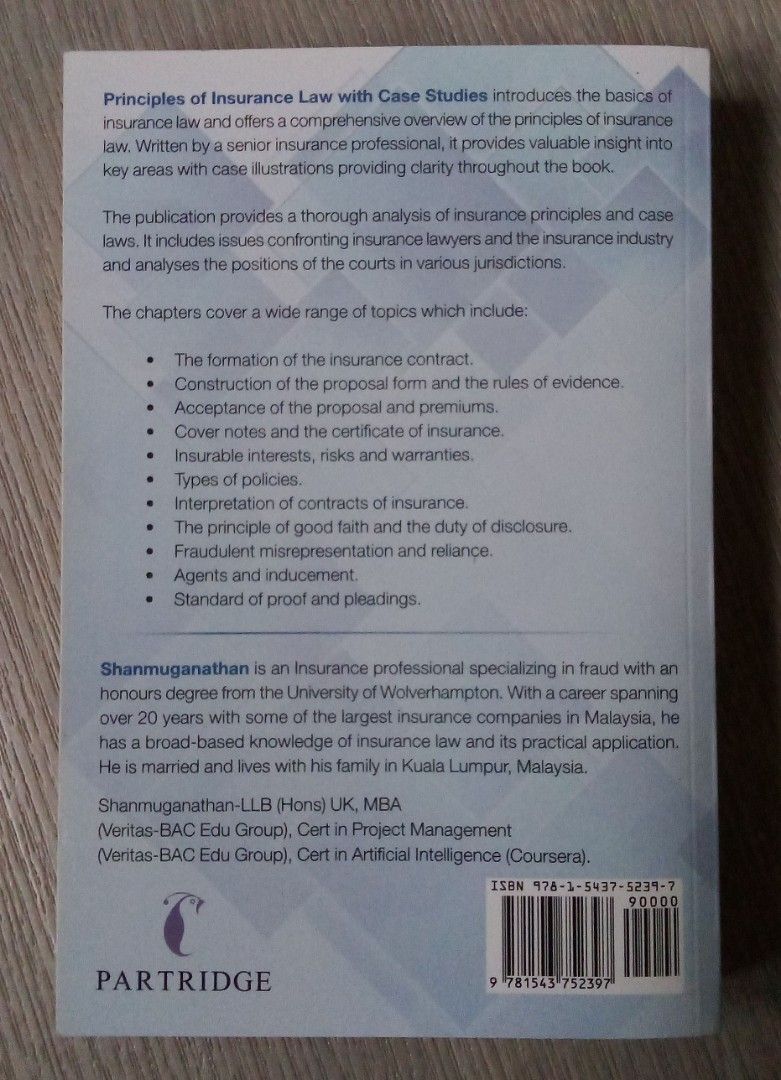 Principles of Insurance Law with Case Studies, Hobbies & Toys, Books ...