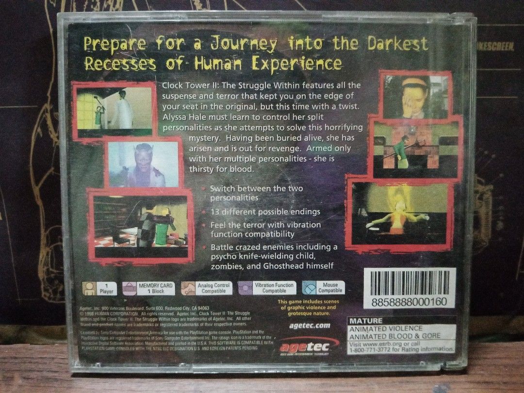 PS1 Game The Struggle Within Clock Tower II, Video Gaming, Video Games, PlayStation on Carousell