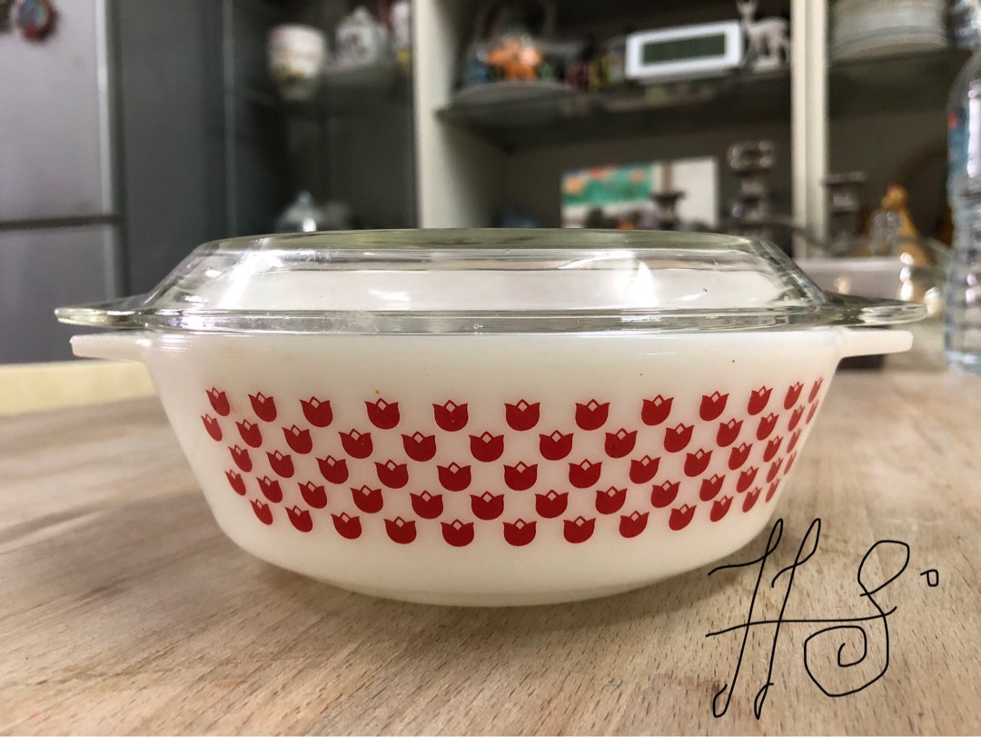 Pyrex red tulip, Hobbies & Toys, Collectibles & Memorabilia, Vintage ...