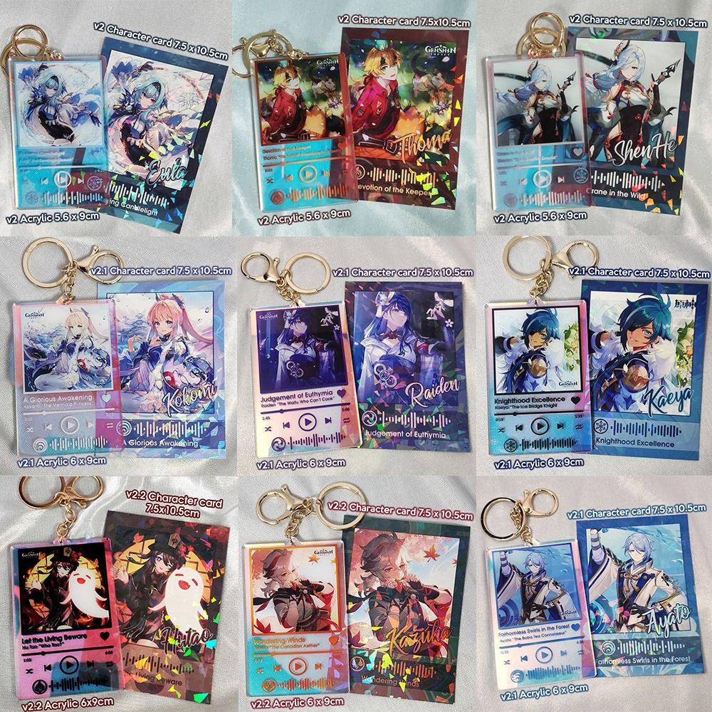 [READYSTOCKS] Genshin Impact Keychain Holographic Rainbow Genshin ...
