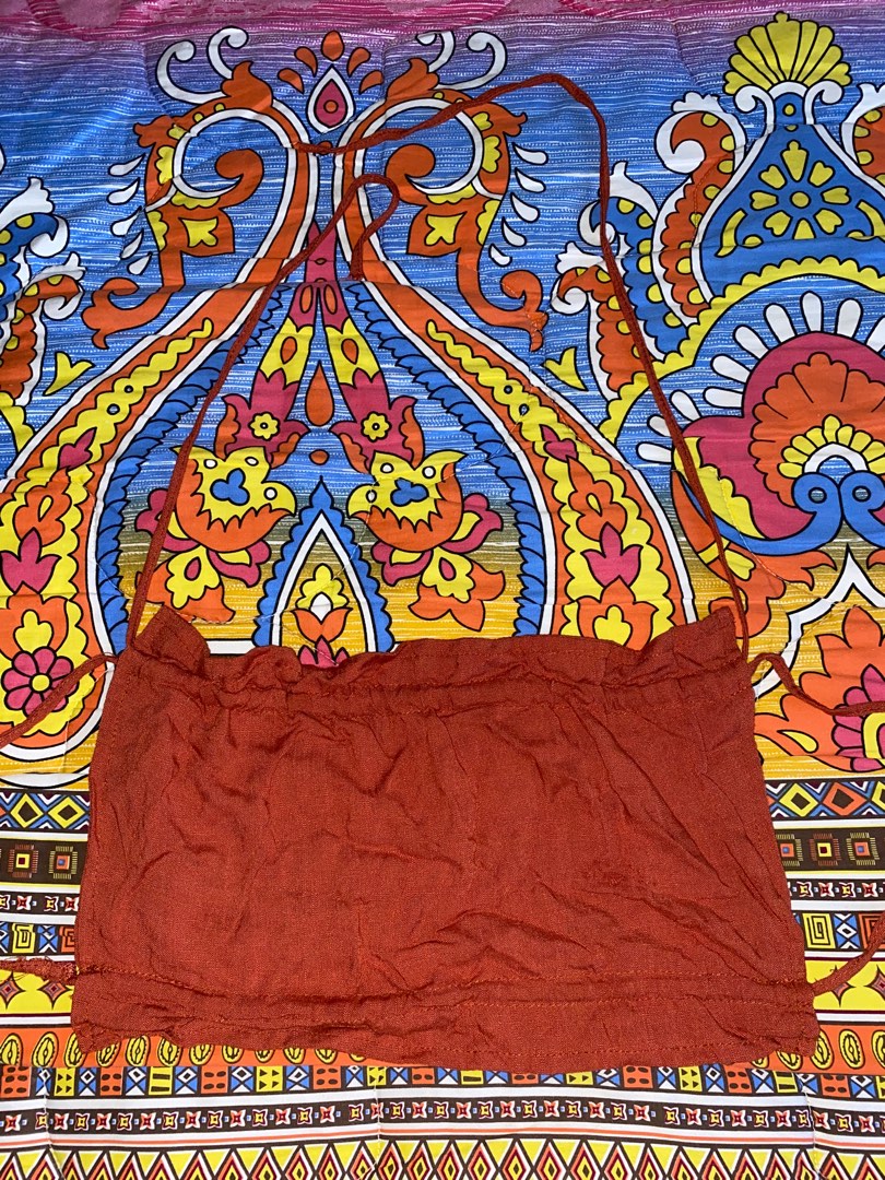 Linen Backless String Top (Rust), Women's Fashion, Tops, Others Tops on ...