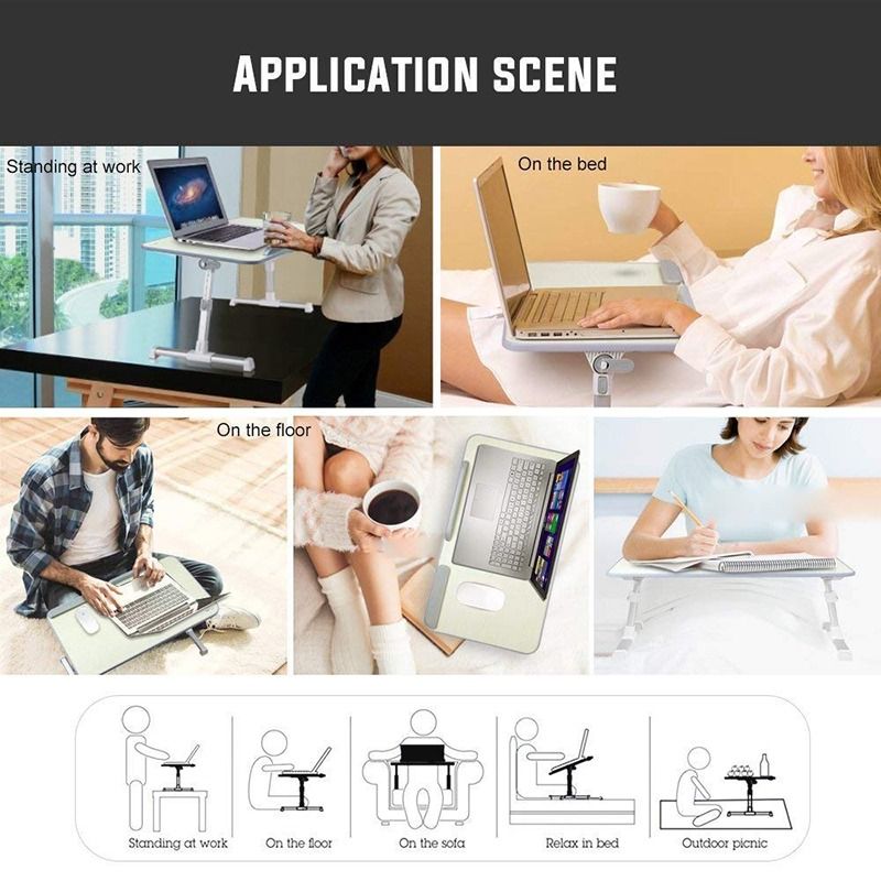 SAIJI A6 Adjustable Laptop Table Tablet Table Study Table Laptop Stand, Furniture & Home Living ...