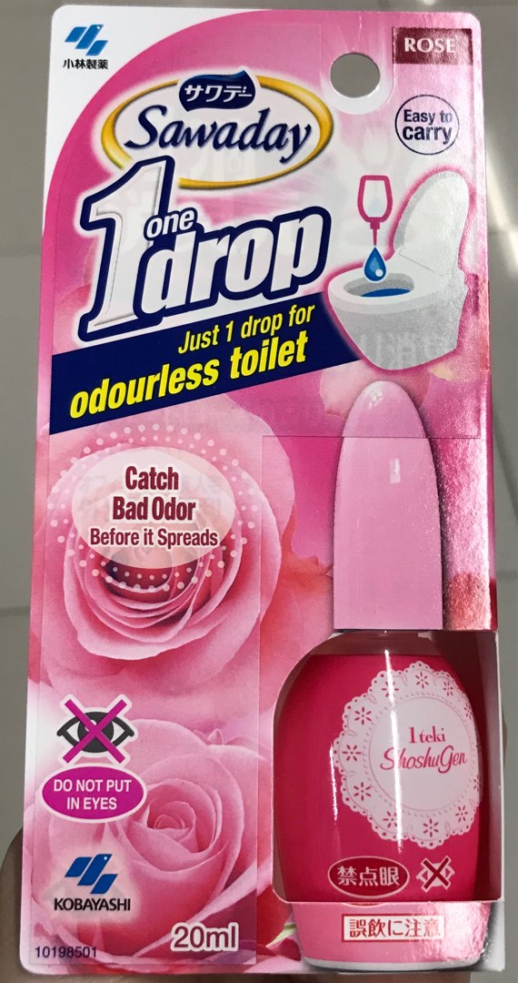 Sawaday Rose One Drop Toilet Drops Toilet Disinfectant & Odor Deodorizer 20mL Odourless Toilet ...
