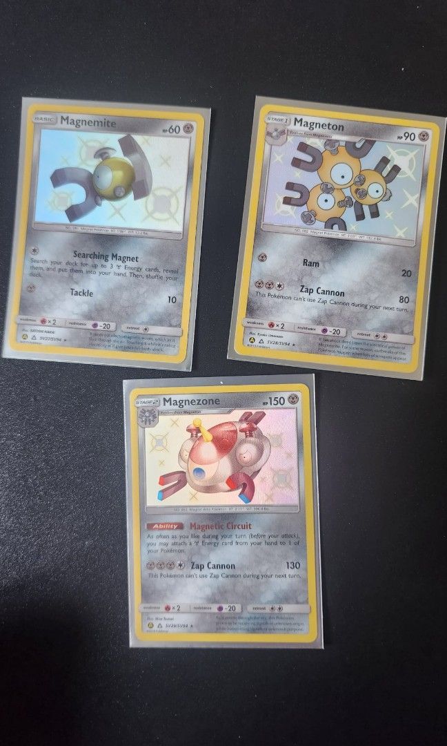 Shiny Magnemite, Shiny Magneton & Shiny Magnezone Set, Hobbies & Toys ...