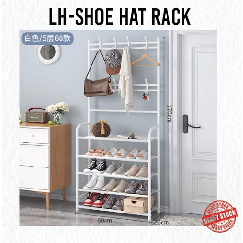Shoe Rack Clothes Rack Storage Rack Shoe Rack with Clothes Hat Hanging ...
