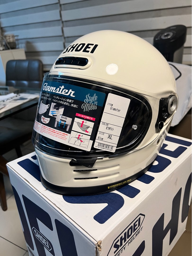Shoei Glamster Off White XL, Motorbikes, Motorbike Parts & Accessories ...