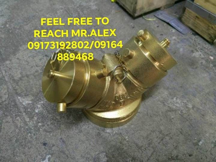 SIAMESE twin fire department connection with cap and chain (Specs: 2 1/ ...