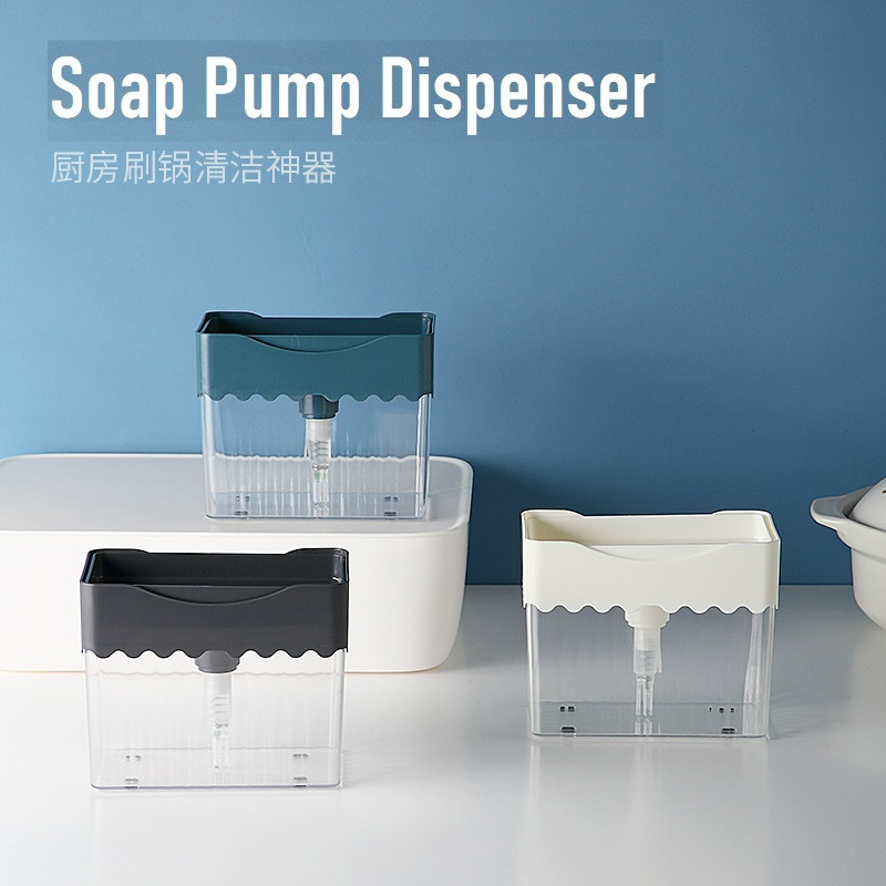 Soap Pump Dispenser with Sponge Holder Caddy Kitchen Dish Washing ...