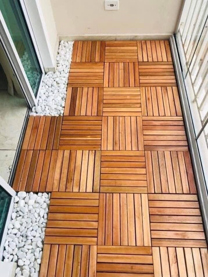 Solid Teak Wood Teak Tiles 30x30x2cm (Sold per tile), Furniture & Home ...