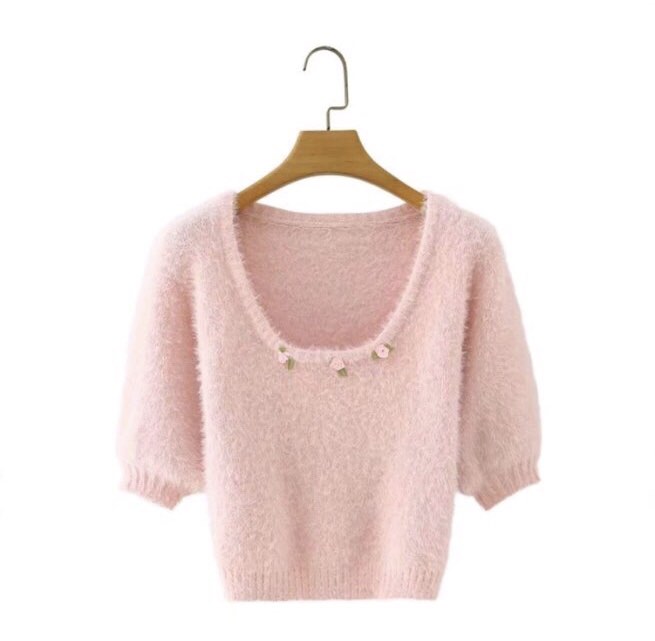 Square Top (Fuzzy Texture), Women's Fashion, Tops, Blouses on Carousell