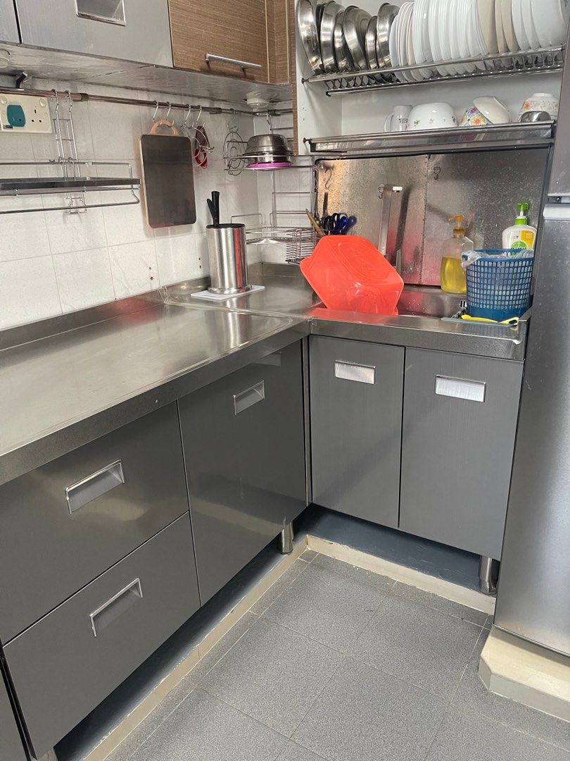 Stainless steel kitchen cabinet customise refer price list, Furniture ...