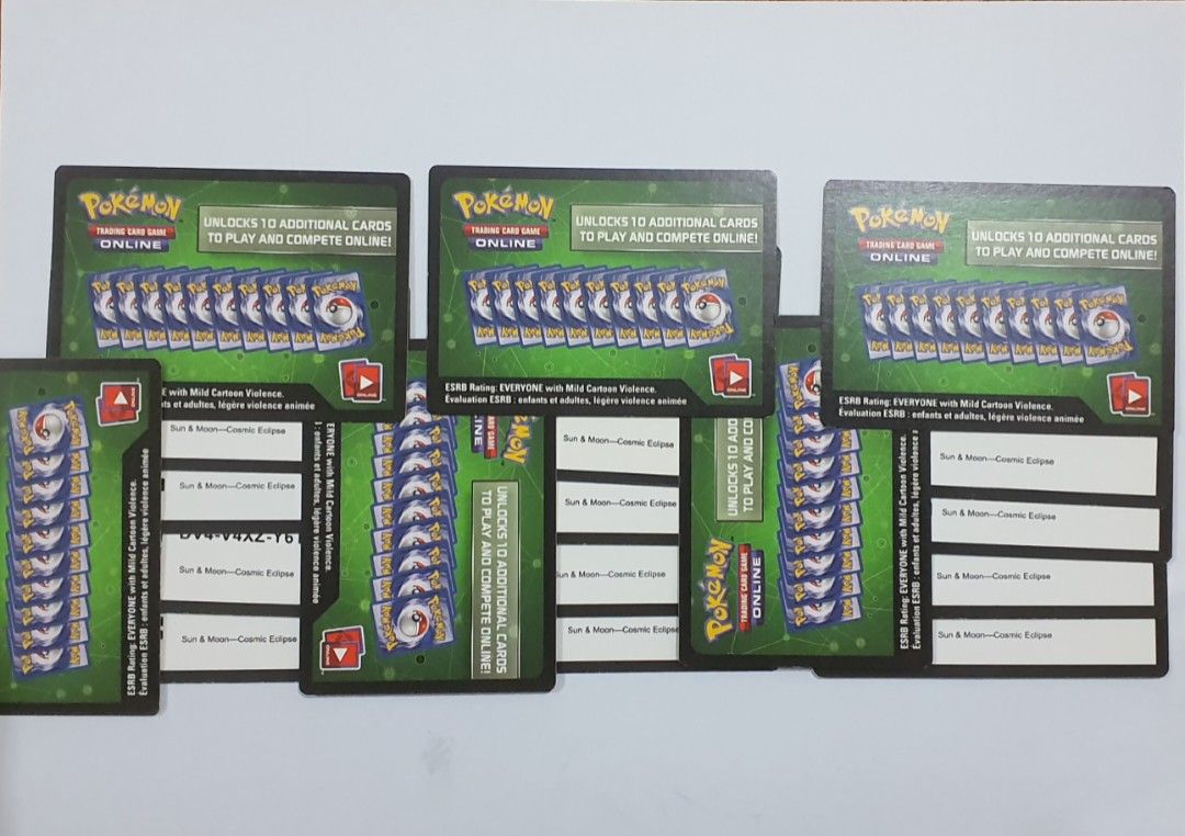 Sun and Moon Pokemon Code Cards Cosmic Eclipse, Hobbies & Toys, Toys & Games on Carousell