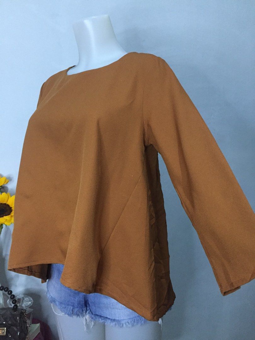 Terra-cotta Blouse, Women's Fashion, Tops, Blouses on Carousell