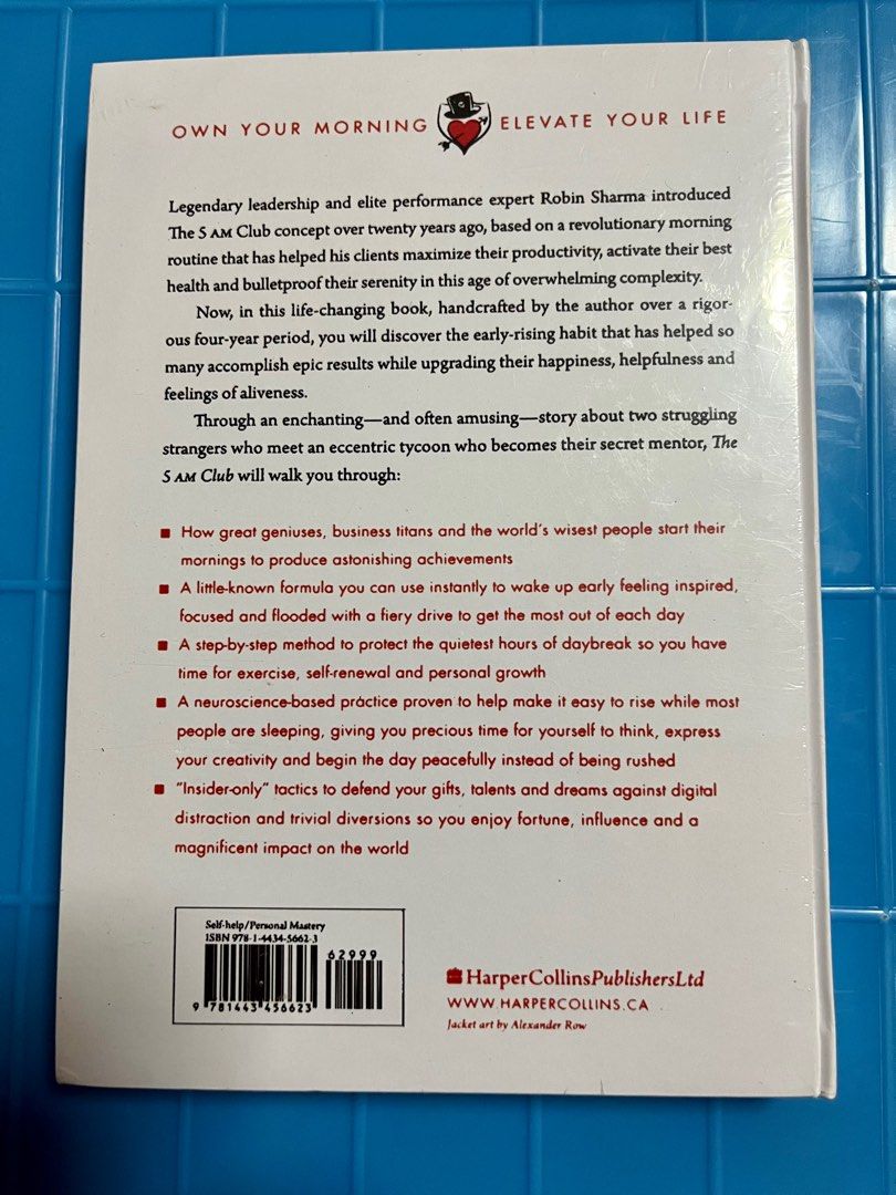 The 5 AM Club: Own Your Morning Elevate Your Life By Robin Sharma ...