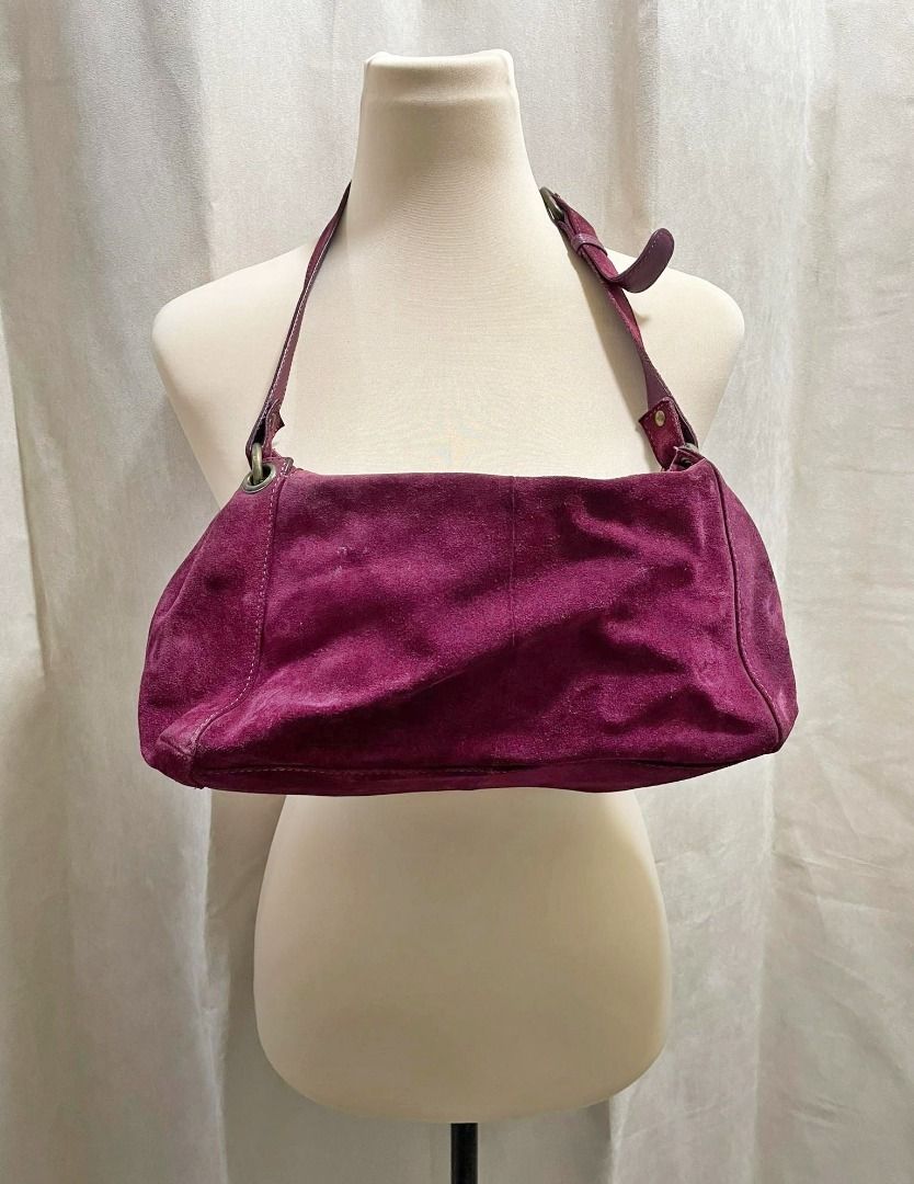 Valenti Baguette Shoulder Bag | burgundy suede | Viva Magenta | 2023 ...