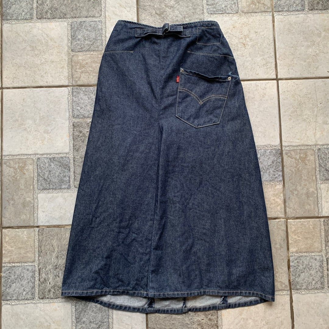 Vintage Levi's Engineered Maxi Long Skirt Denim Jeans, Women's Fashion ...