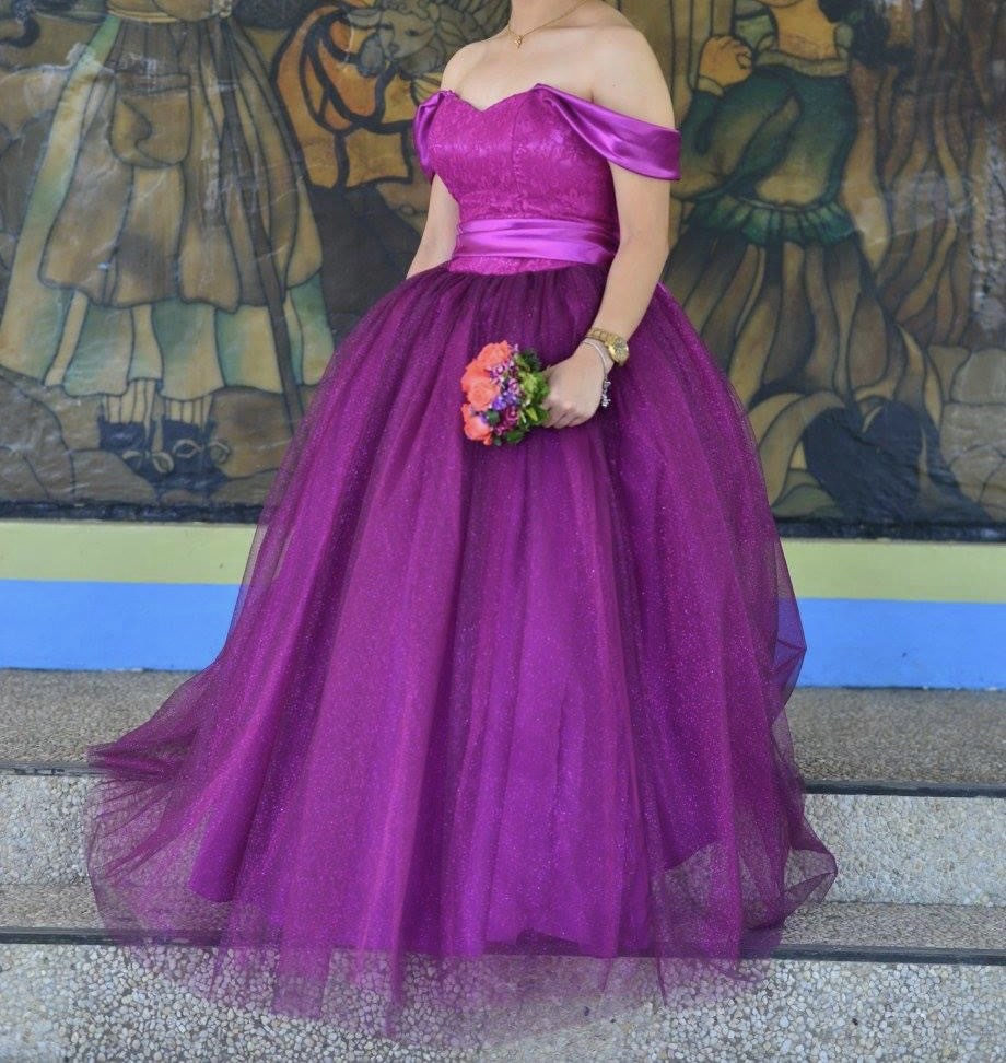 Violet ball gown, Women's Fashion, Dresses & Sets, Evening dresses ...