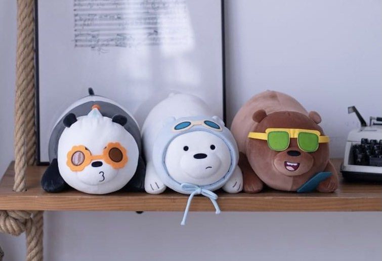 We Bare Bears Lying Plush Toy w Sunglasses by Miniso, Hobbies & Toys ...