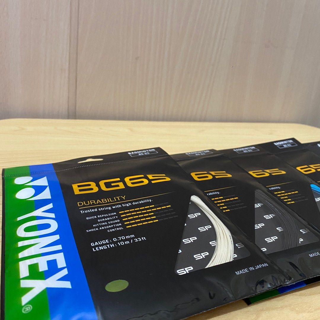 Yonex Badminton BG 65 String, Sports Equipment, Sports & Games, Racket ...