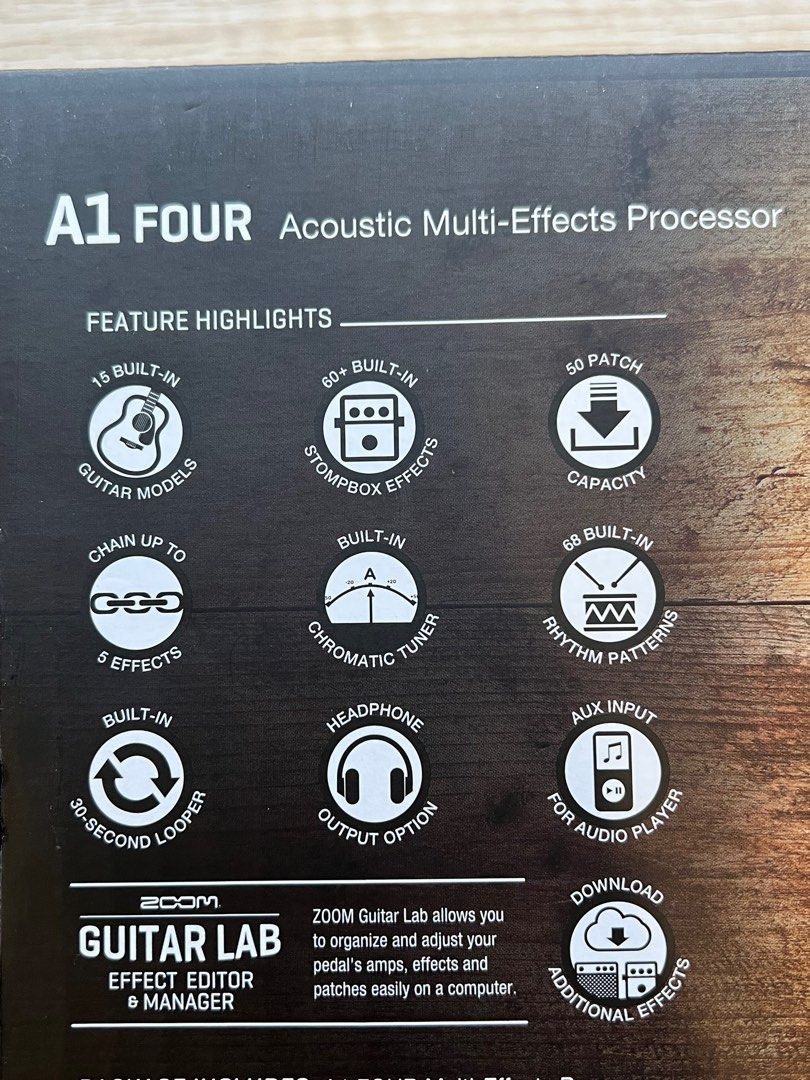 Zoom A1 FOUR Acoustic Multi-Effects Processor, Hobbies & Toys, Music ...