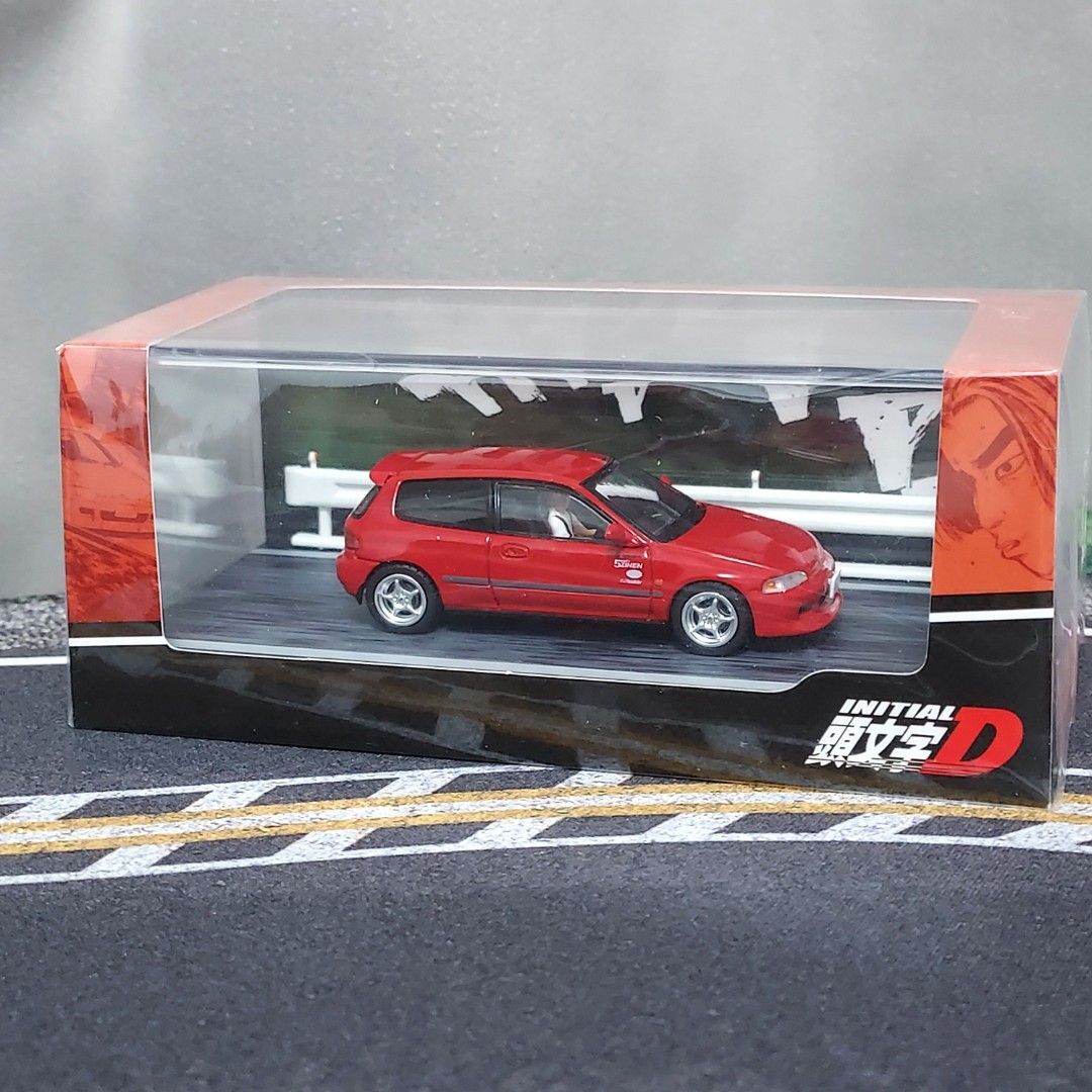 1/64 Initial D Night Kids red Honda Civic EG6 Shingo, Hobbies & Toys ...